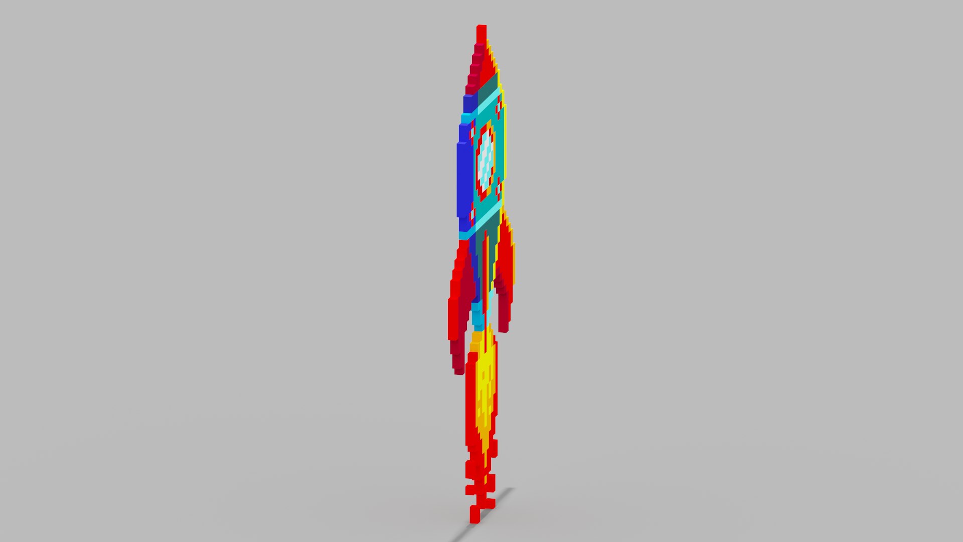 Pixel Rocket 3D Model - TurboSquid 2148115
