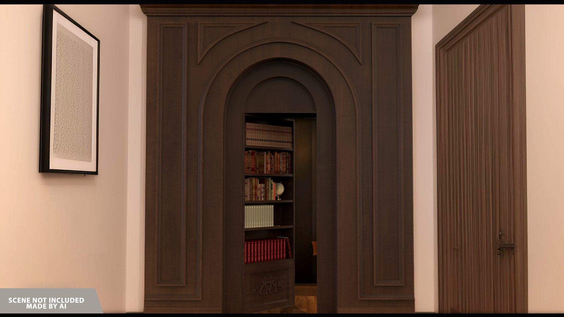 Secret Bookshelf Door Model - TurboSquid 2271406