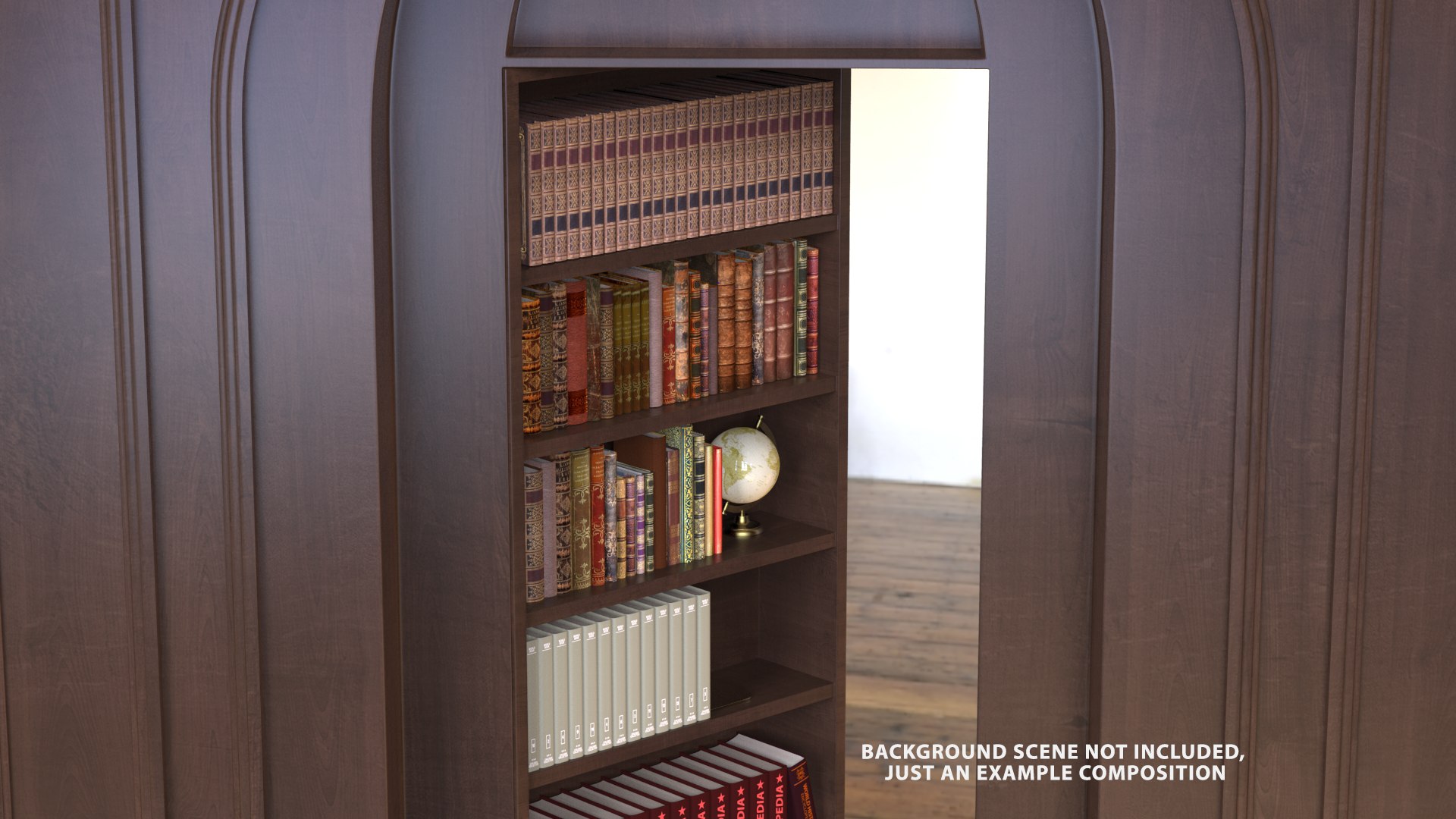 Secret Bookshelf Door Model - TurboSquid 2271406