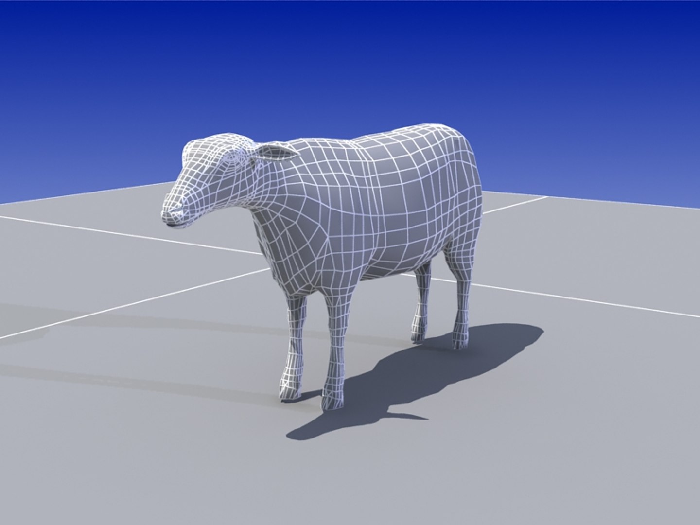 3d Sheep Cow Bull Model