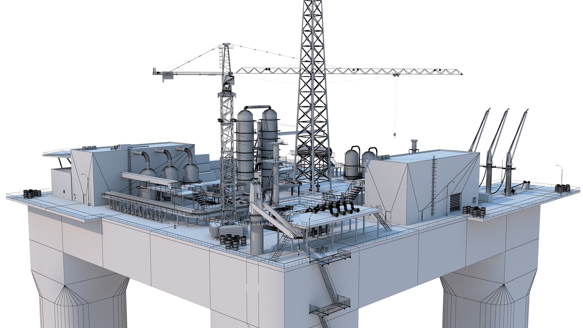 Oil rig platform 3D model - TurboSquid 1705855