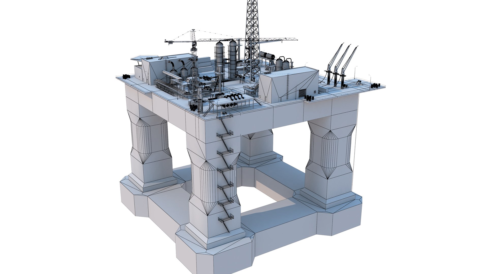 Oil rig platform 3D model - TurboSquid 1705855