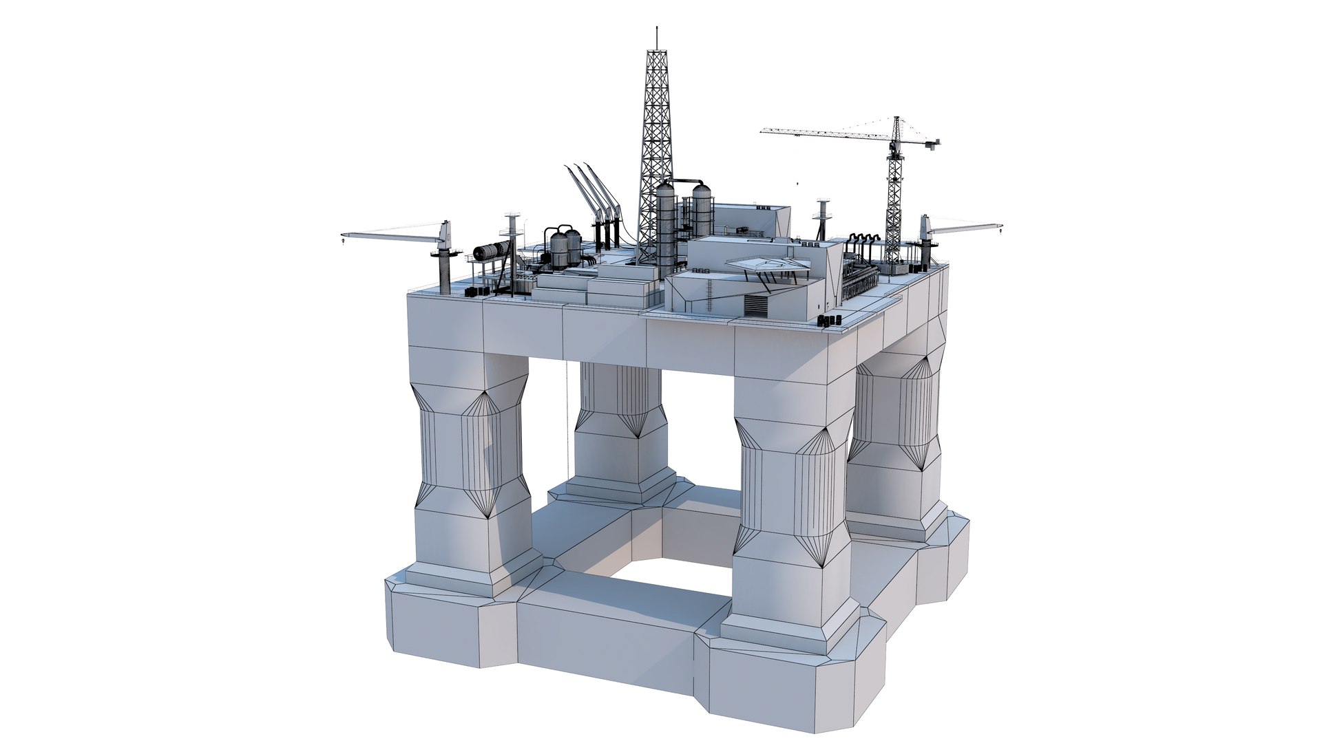Oil rig platform 3D model - TurboSquid 1705855