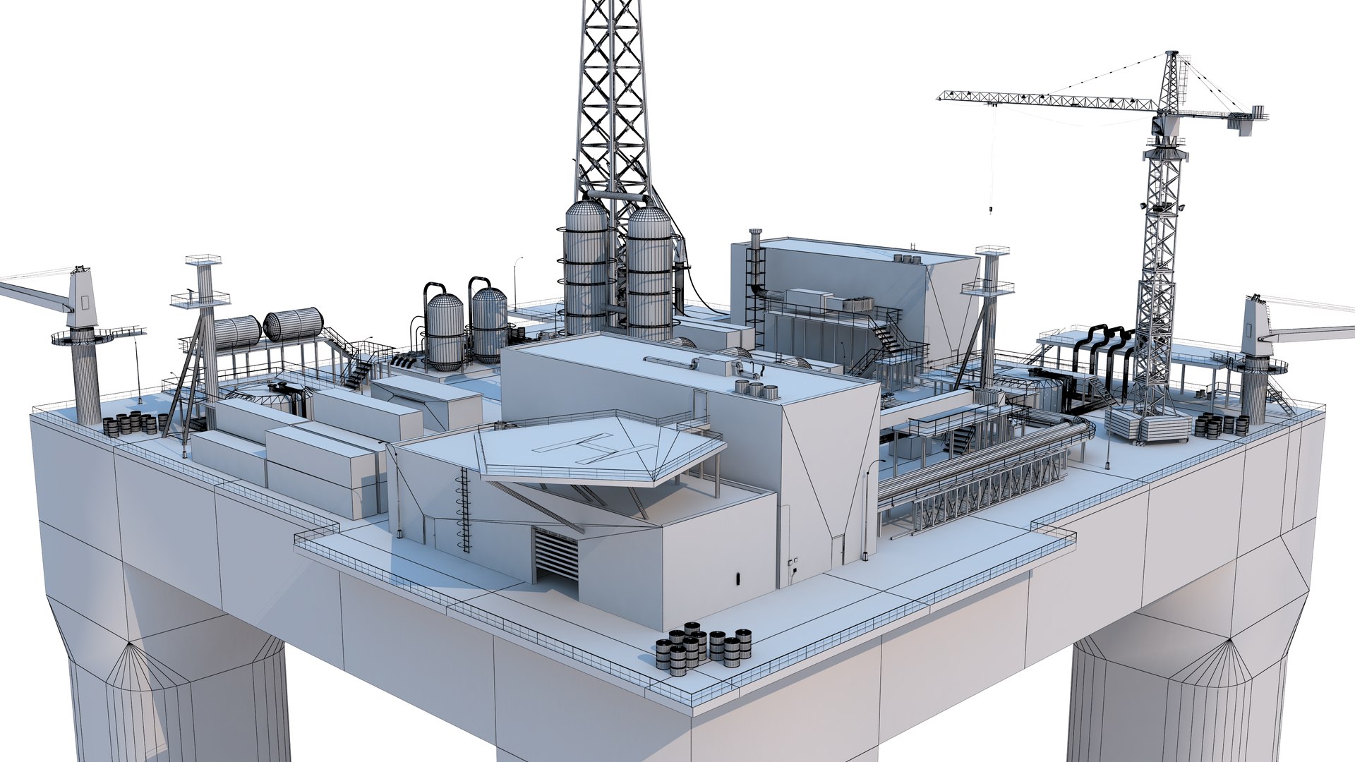 Oil rig platform 3D model - TurboSquid 1705855