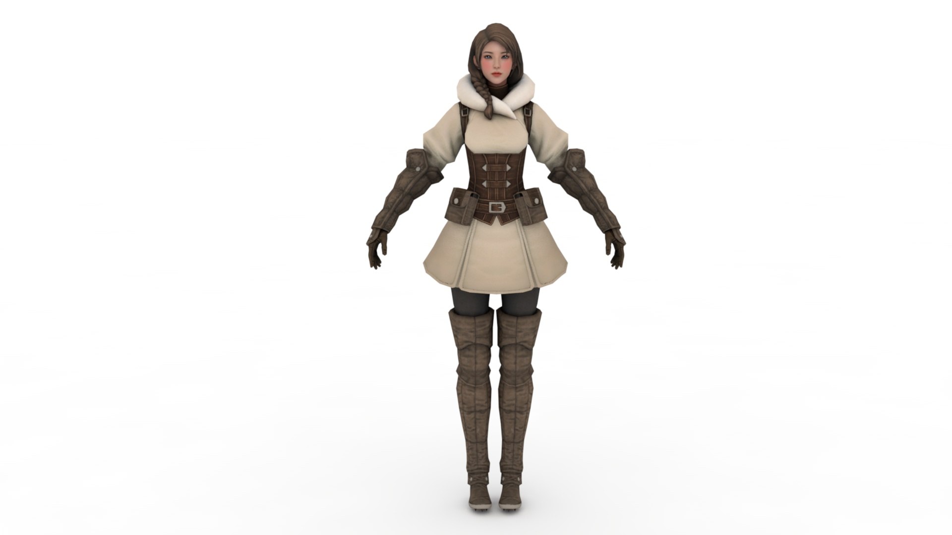 3D Cartoon Woman Clothes T-Pose - TurboSquid 2186589