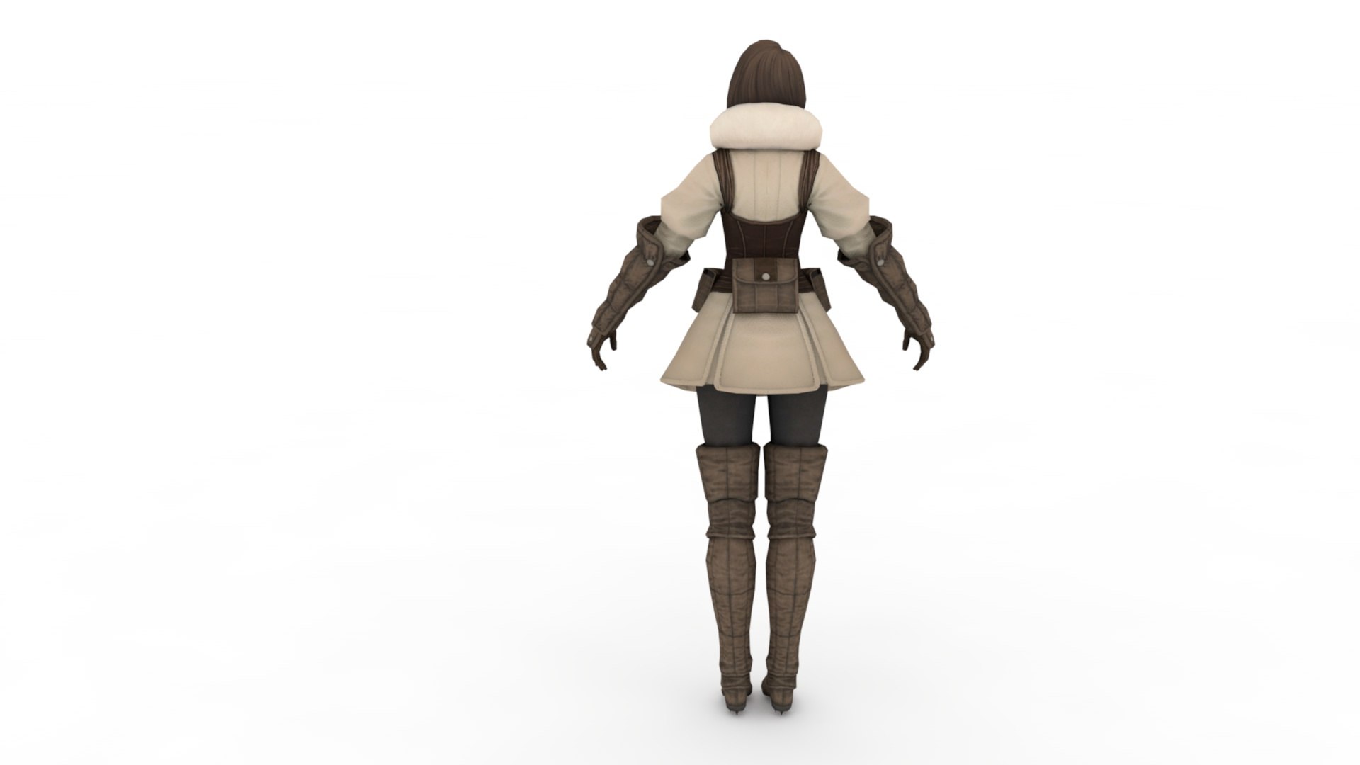 3D Cartoon Woman Clothes T-Pose - TurboSquid 2186589
