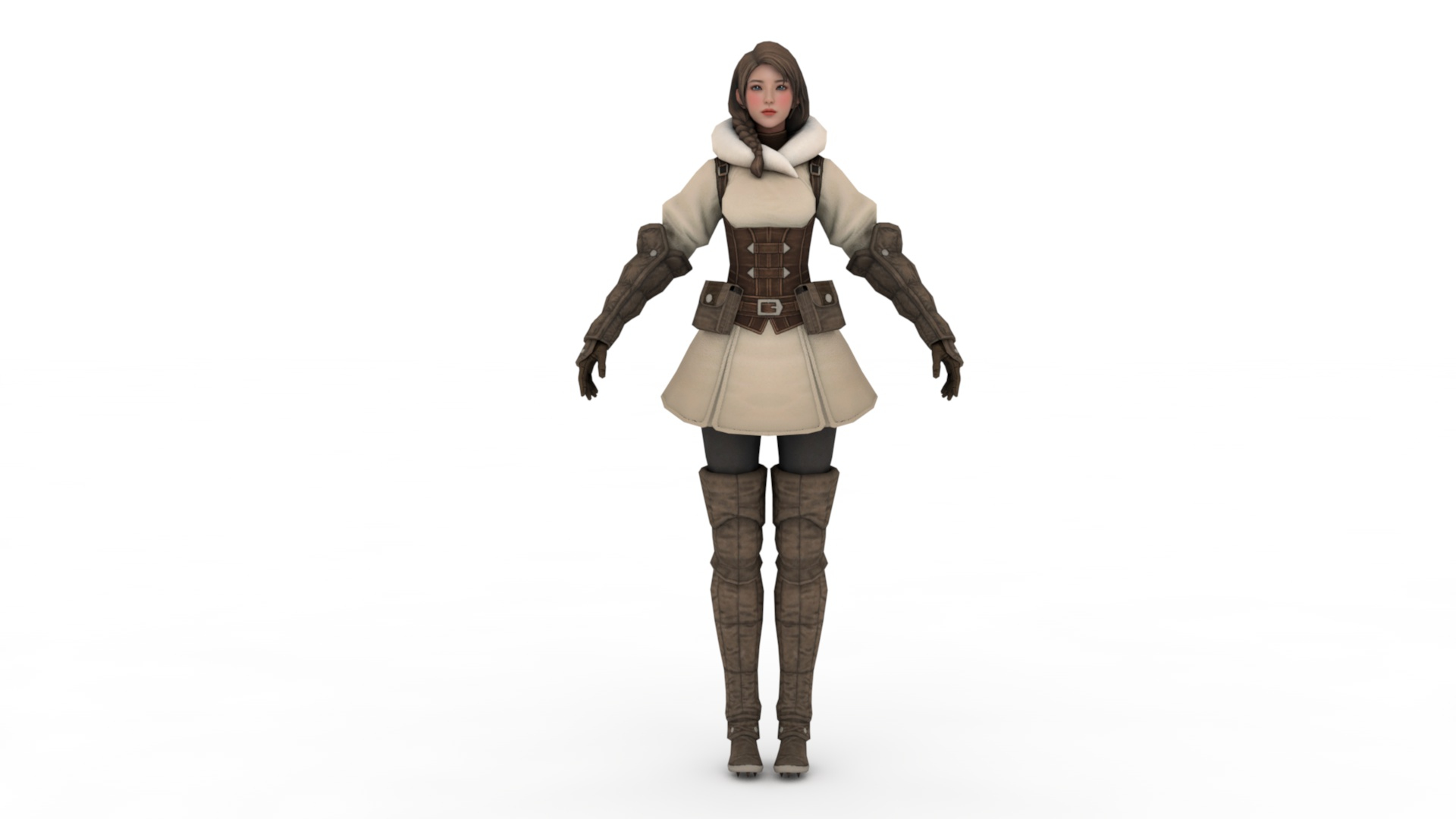 3D Cartoon Woman Clothes T-Pose - TurboSquid 2186589