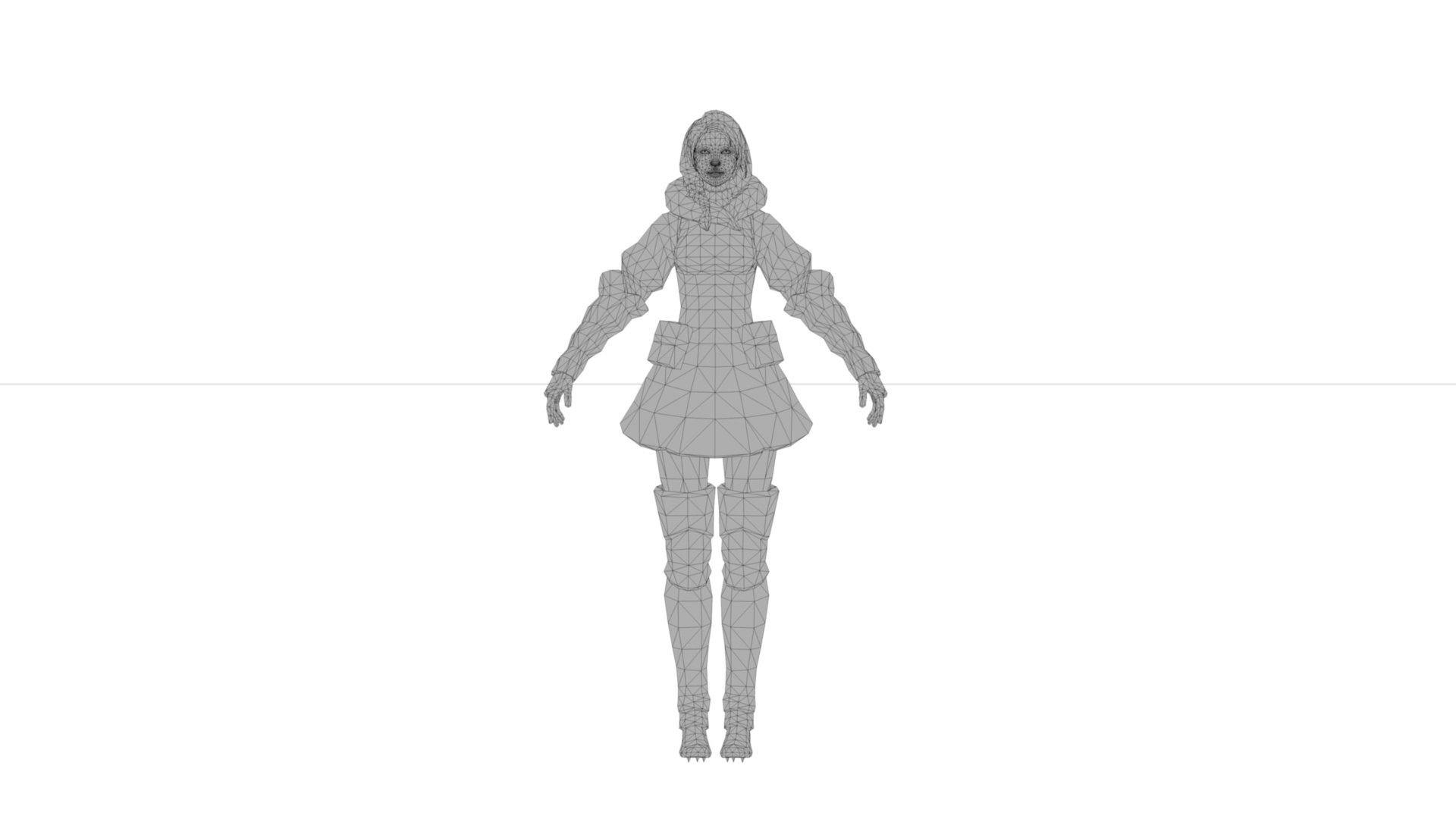 3D Cartoon Woman Clothes T-Pose - TurboSquid 2186589