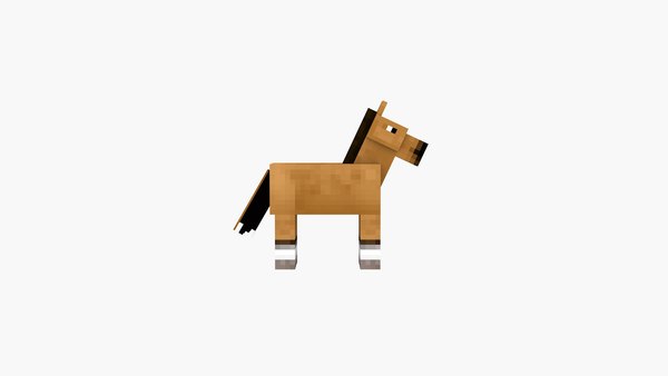 3D Minecraft Horse - TurboSquid 1842572
