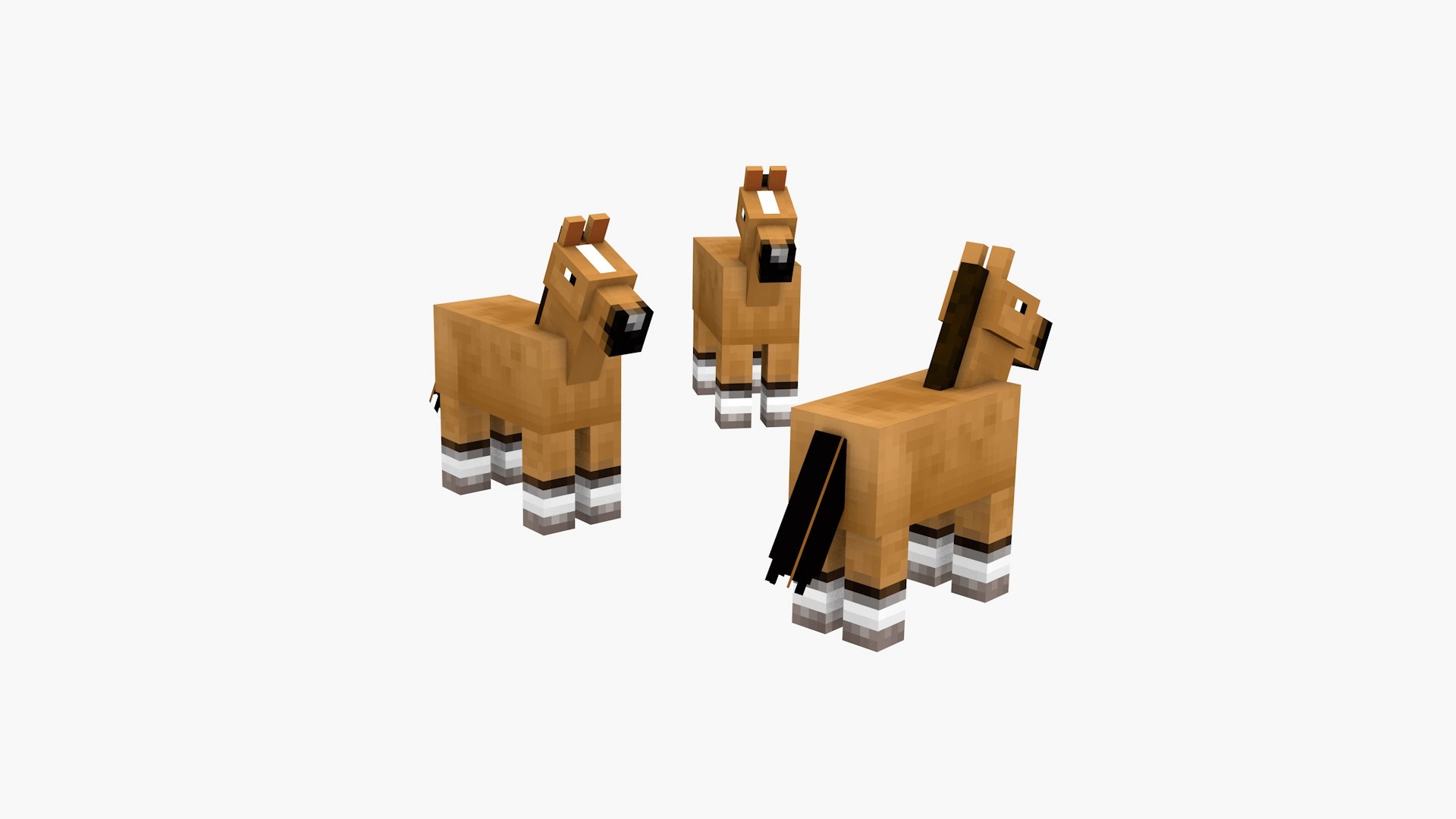 3D Minecraft Horse - TurboSquid 1842572
