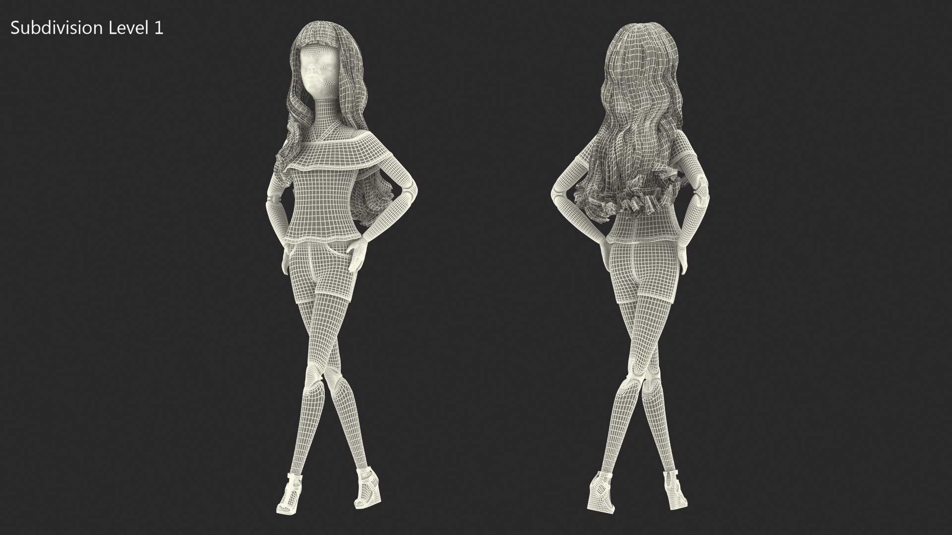 Barbie Doll In Shorts 3D Model - TurboSquid 1990646
