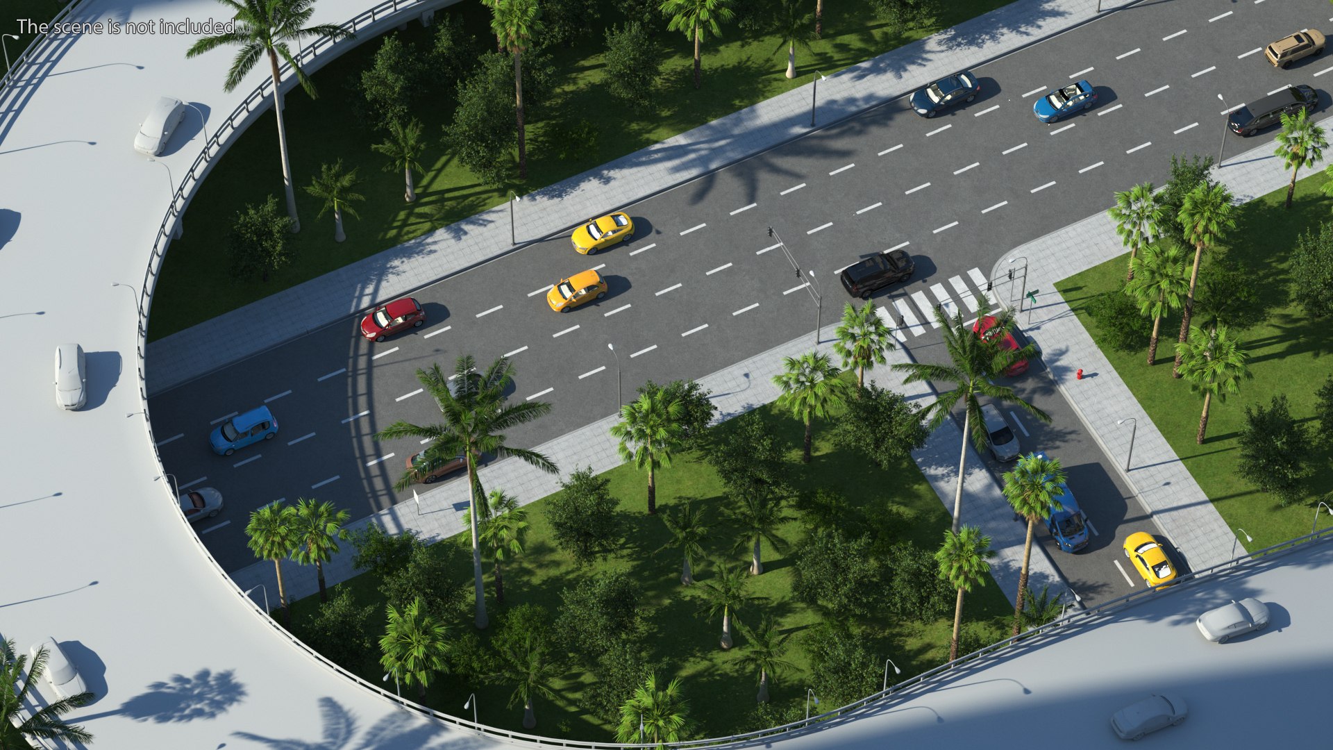 3D Connectable Highway Road Elements T-shaped Junction Model ...