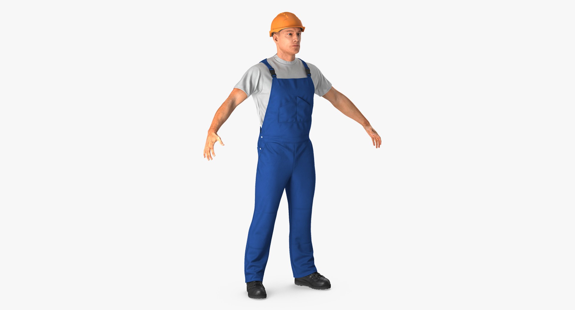 construction worker 3d 3ds