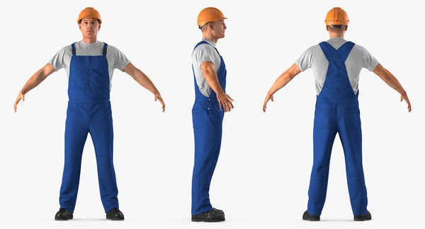 construction worker 3d 3ds