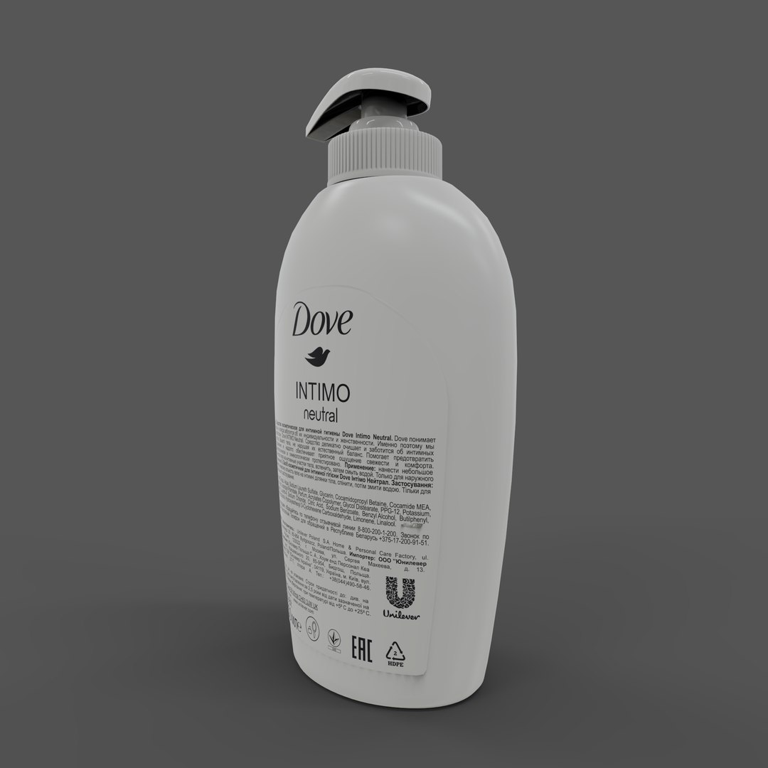 3D Shower Gel Dove Intimo Neutral 250ml Model - TurboSquid 2005551