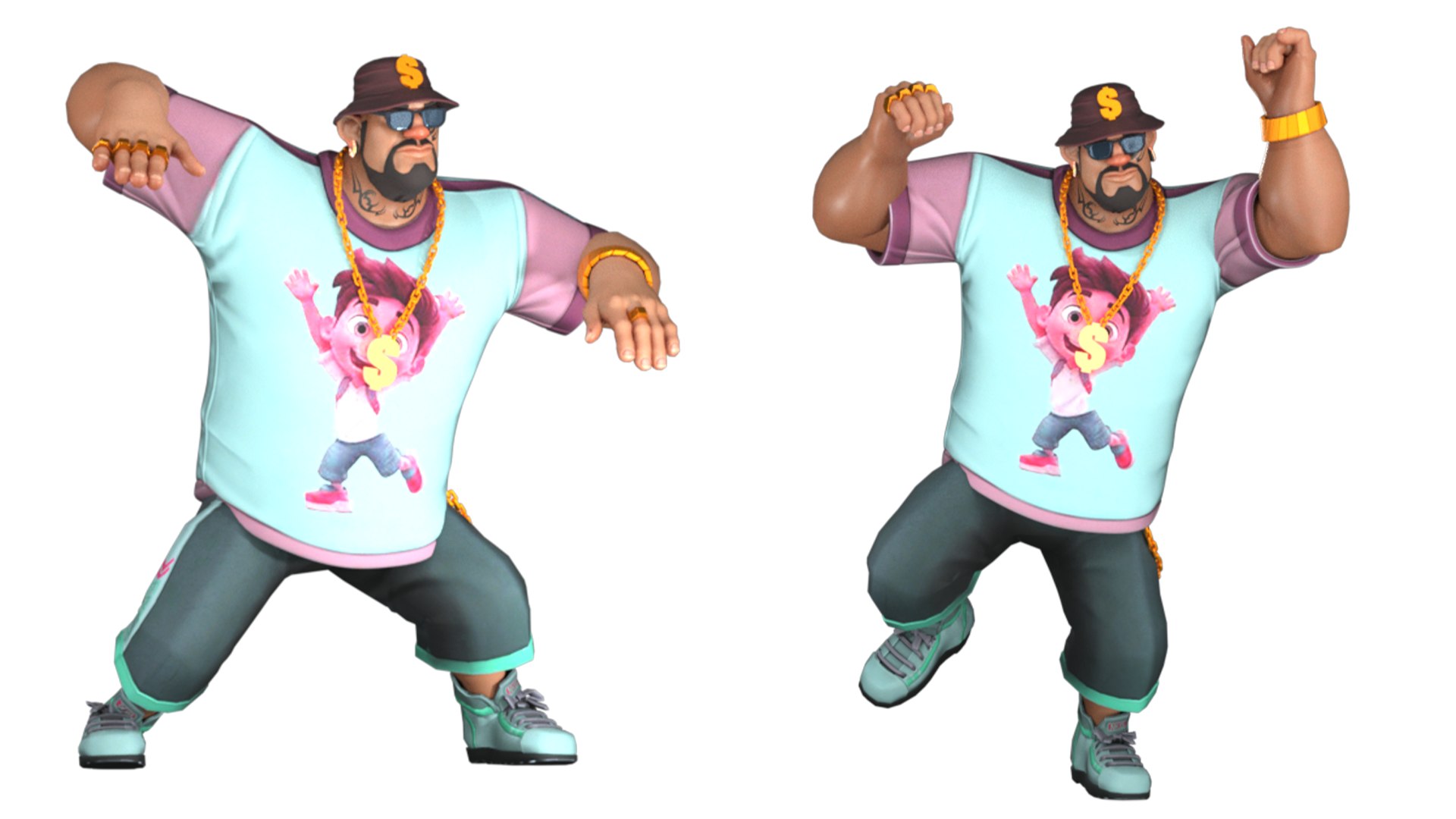 3D Model Cartoon Rigged Dancer Man-Gugu Character 3D Model - TurboSquid ...