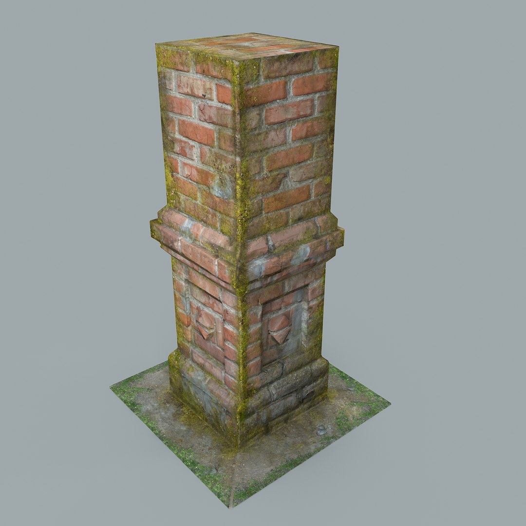 3D Old Brick Pillar Model - TurboSquid 1407727
