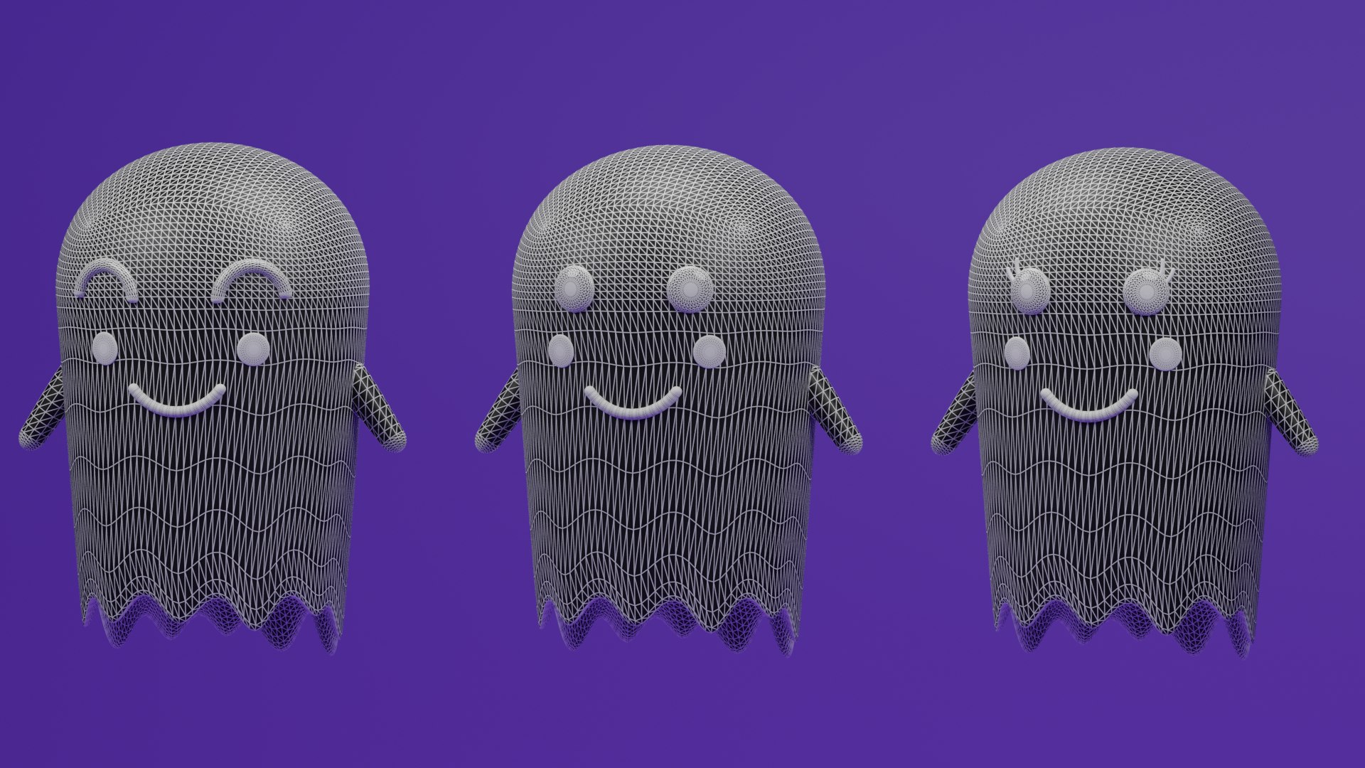 Cartoon Cute Ghost Collection 3D Model - TurboSquid 1828351