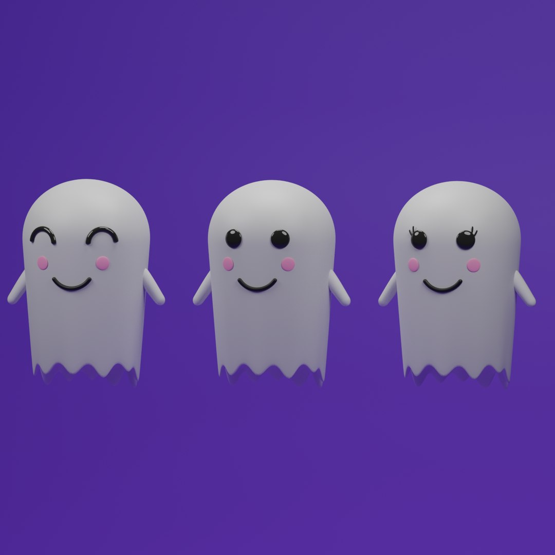 Cartoon Cute Ghost Collection 3D Model - TurboSquid 1828351
