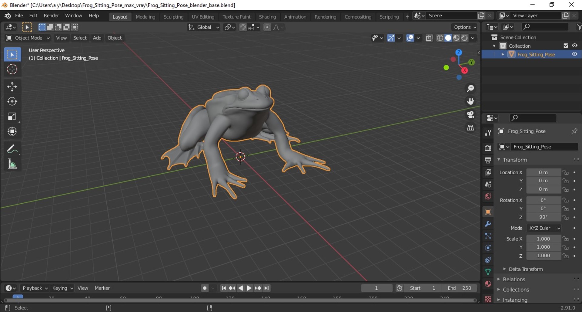 3D Frog Sitting Pose - TurboSquid 1737530