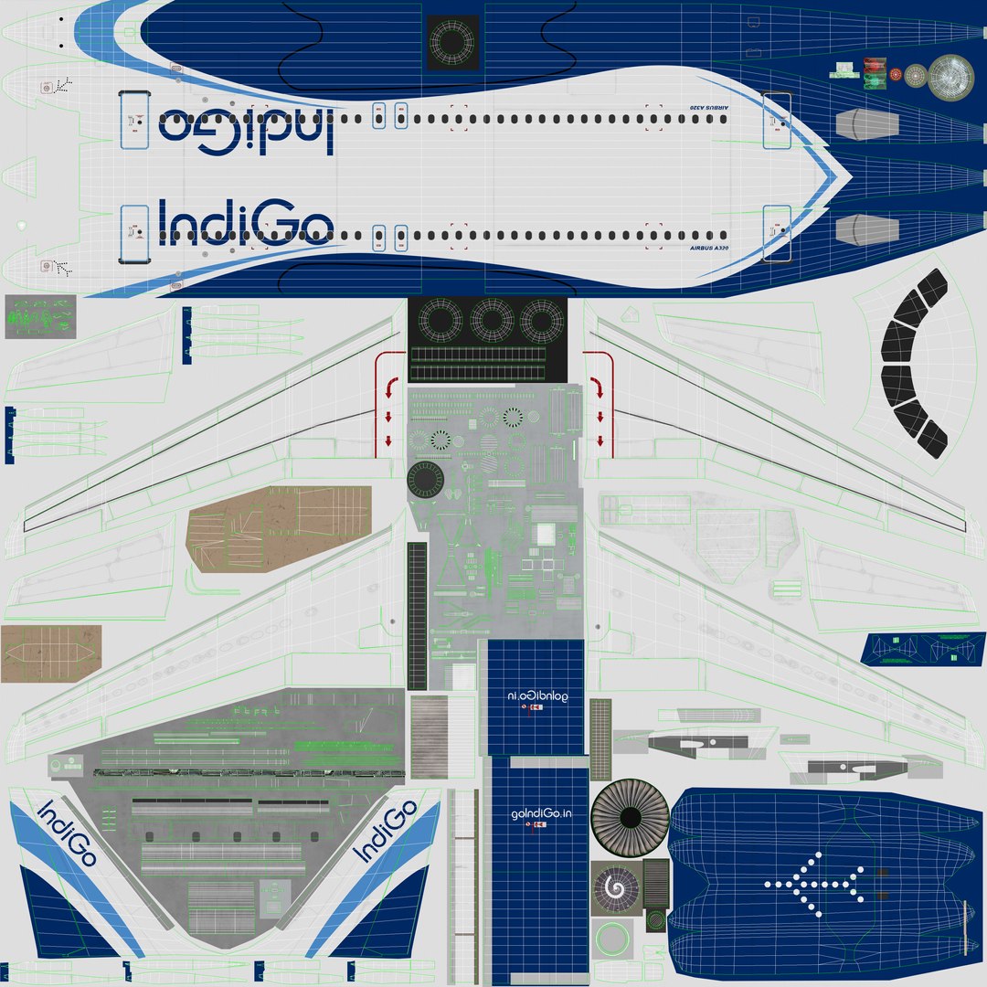 3d model airbus a320 indigo animation