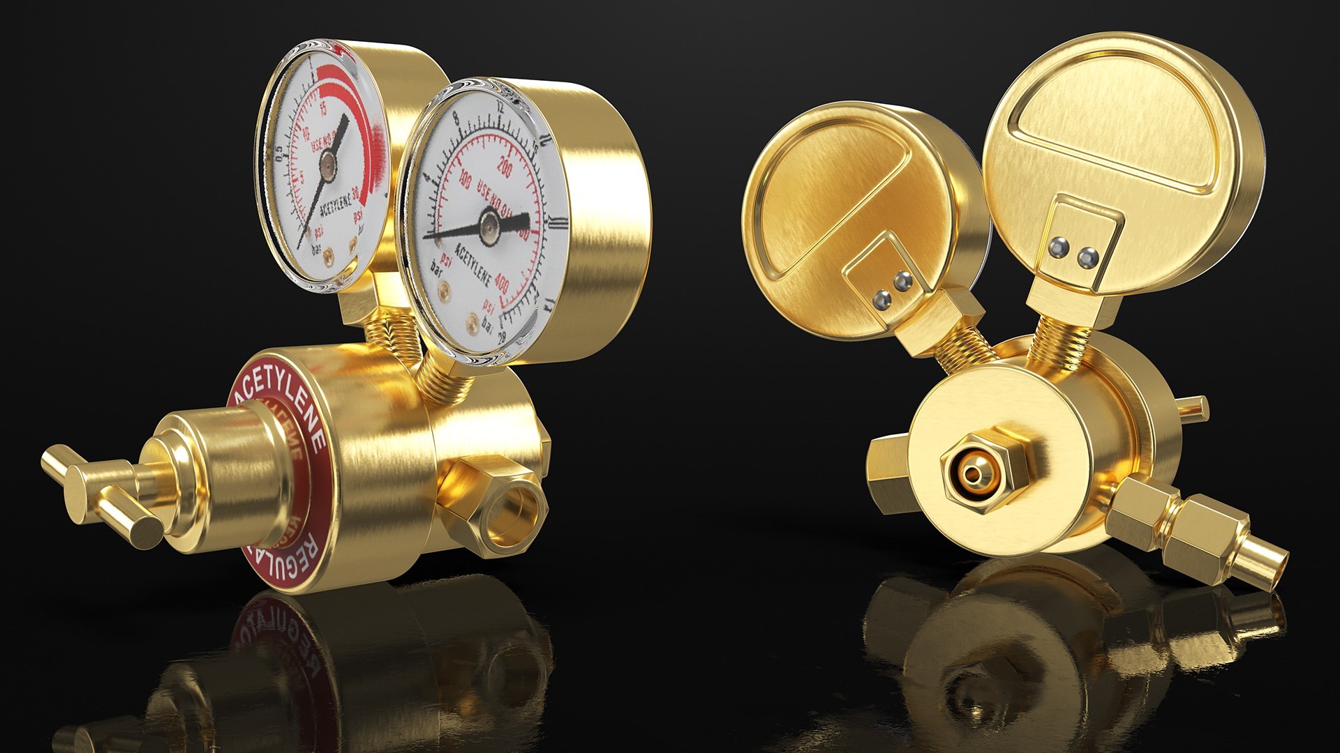 Acetylene gas cylinder regulator 3D model - TurboSquid 1623115
