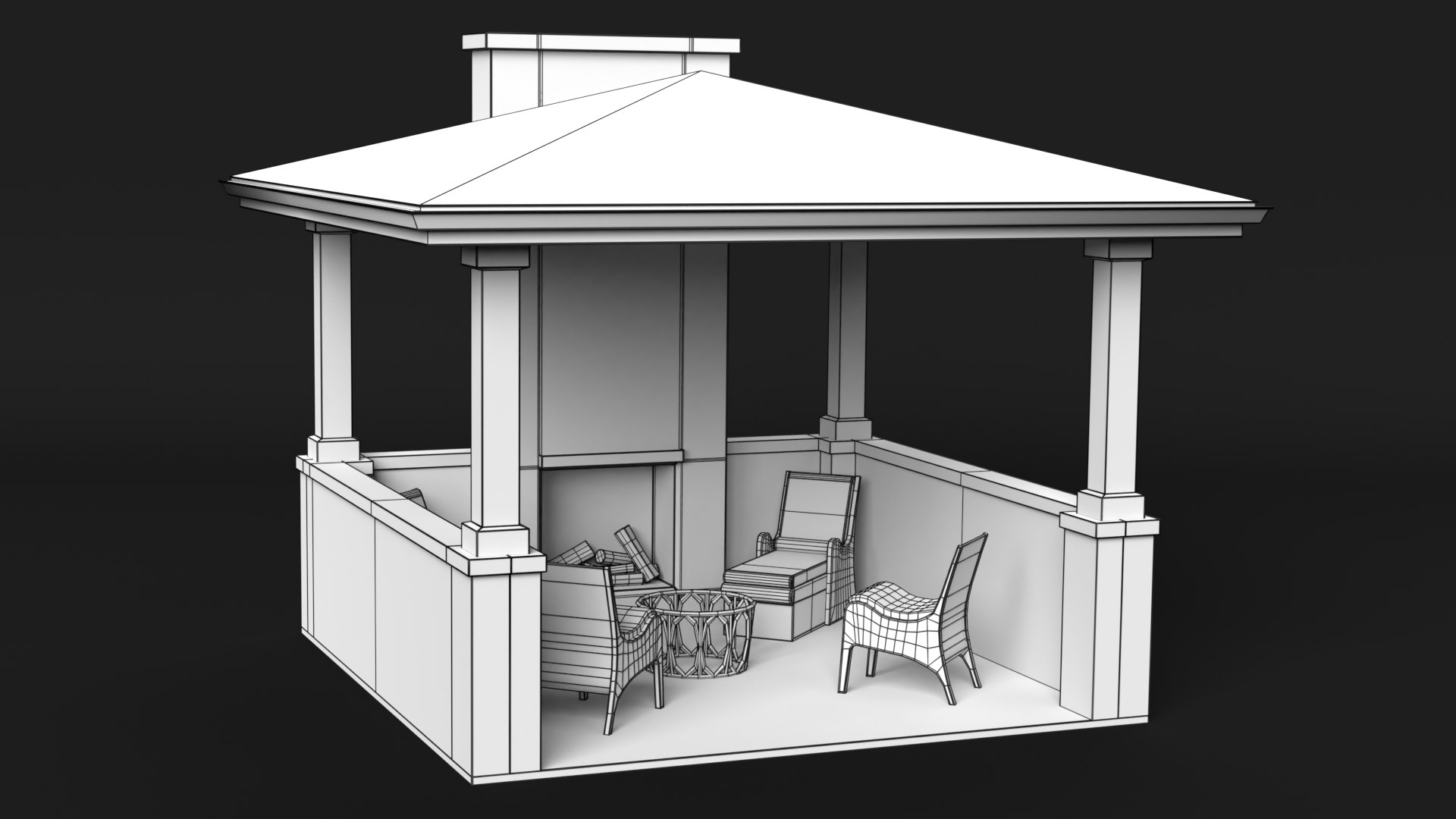 Gazebo architecture shelter 3D model - TurboSquid 1696915