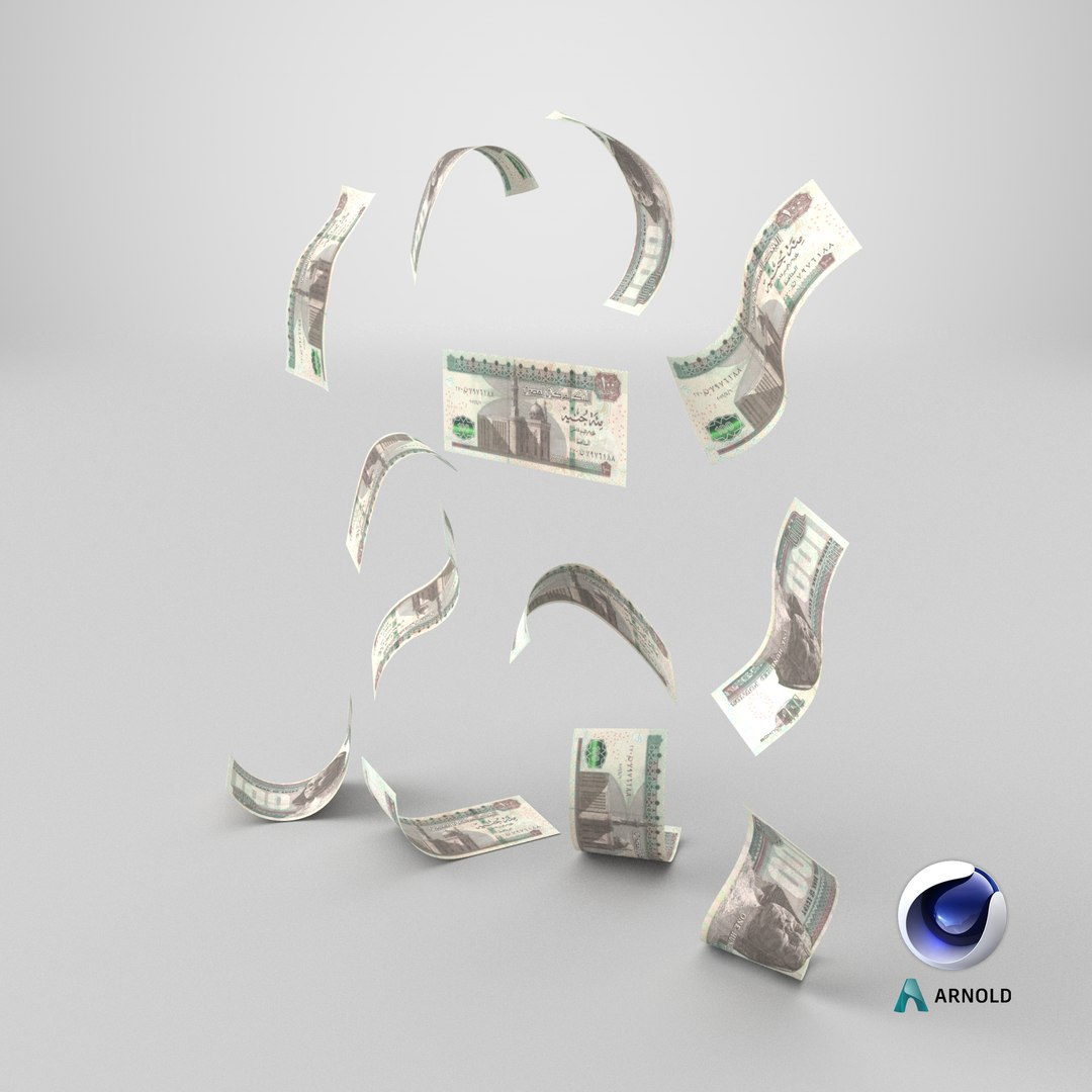 Egypt 100 Pounds Falling Notes 3D - TurboSquid 2508203