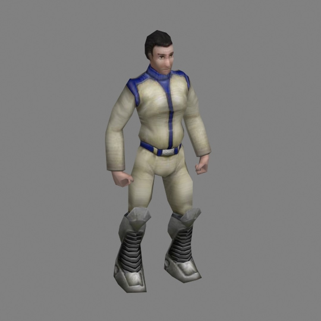 free old style character 3d model