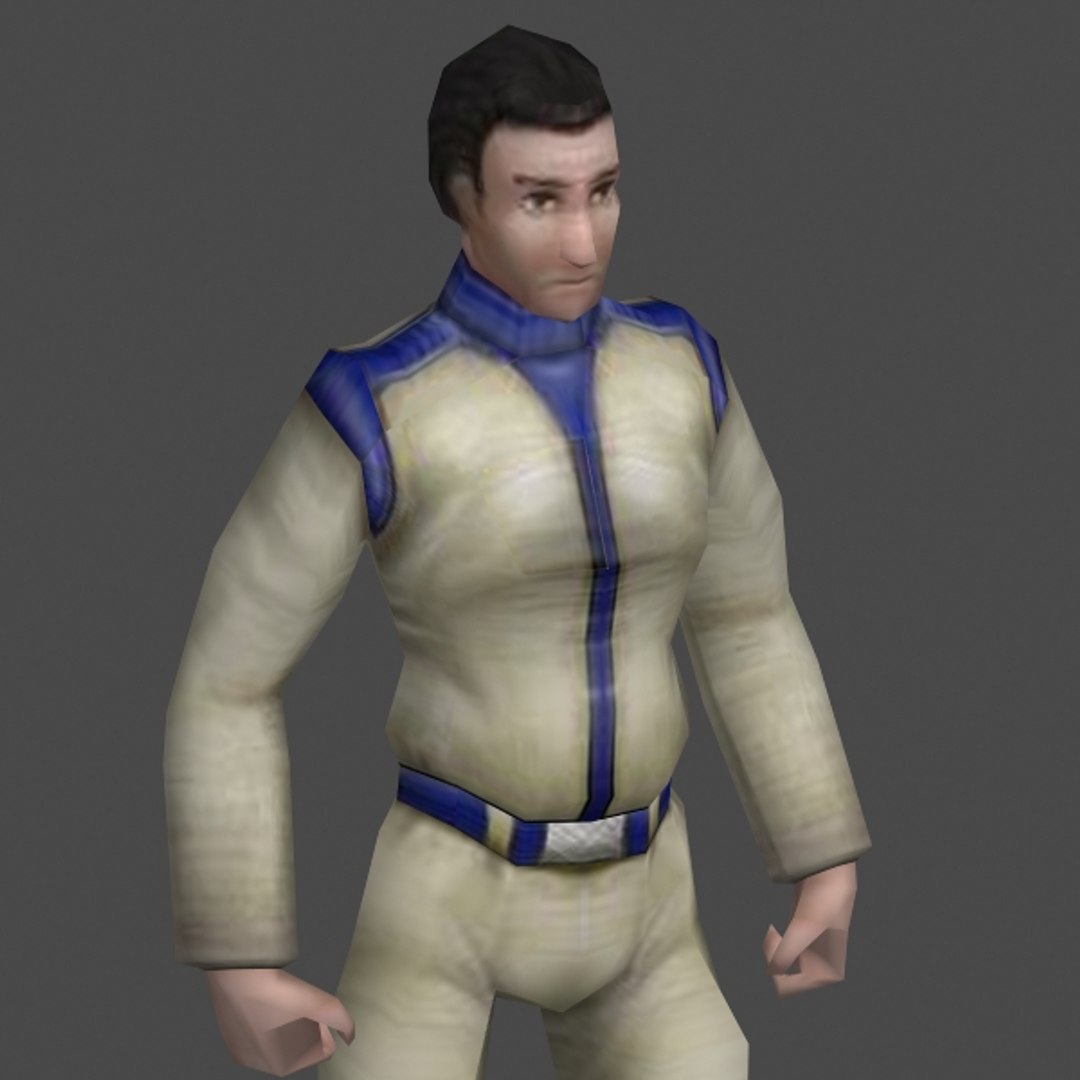 free old style character 3d model