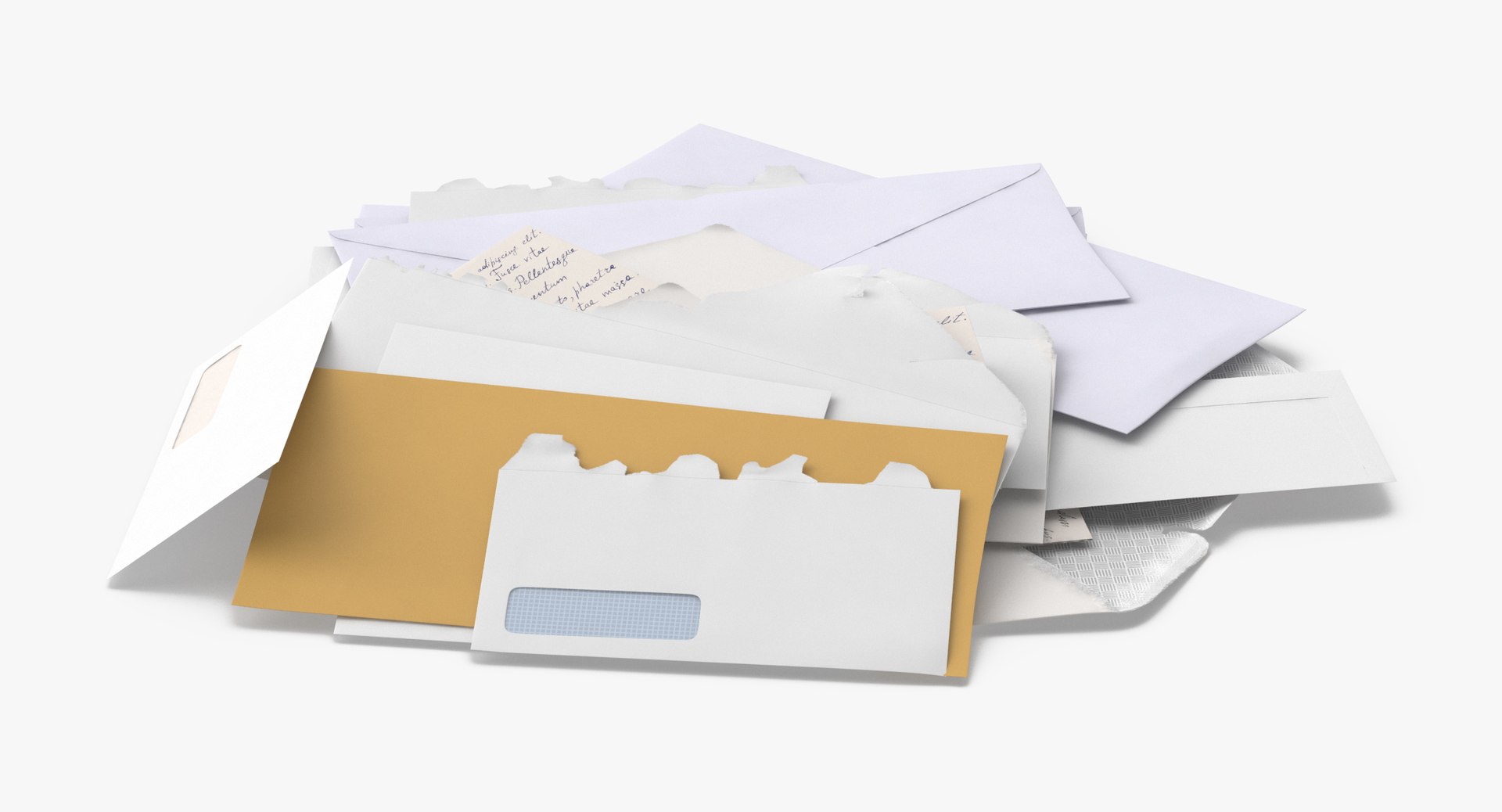 3D Opened Unopened Mail Pile Model - TurboSquid 1156195