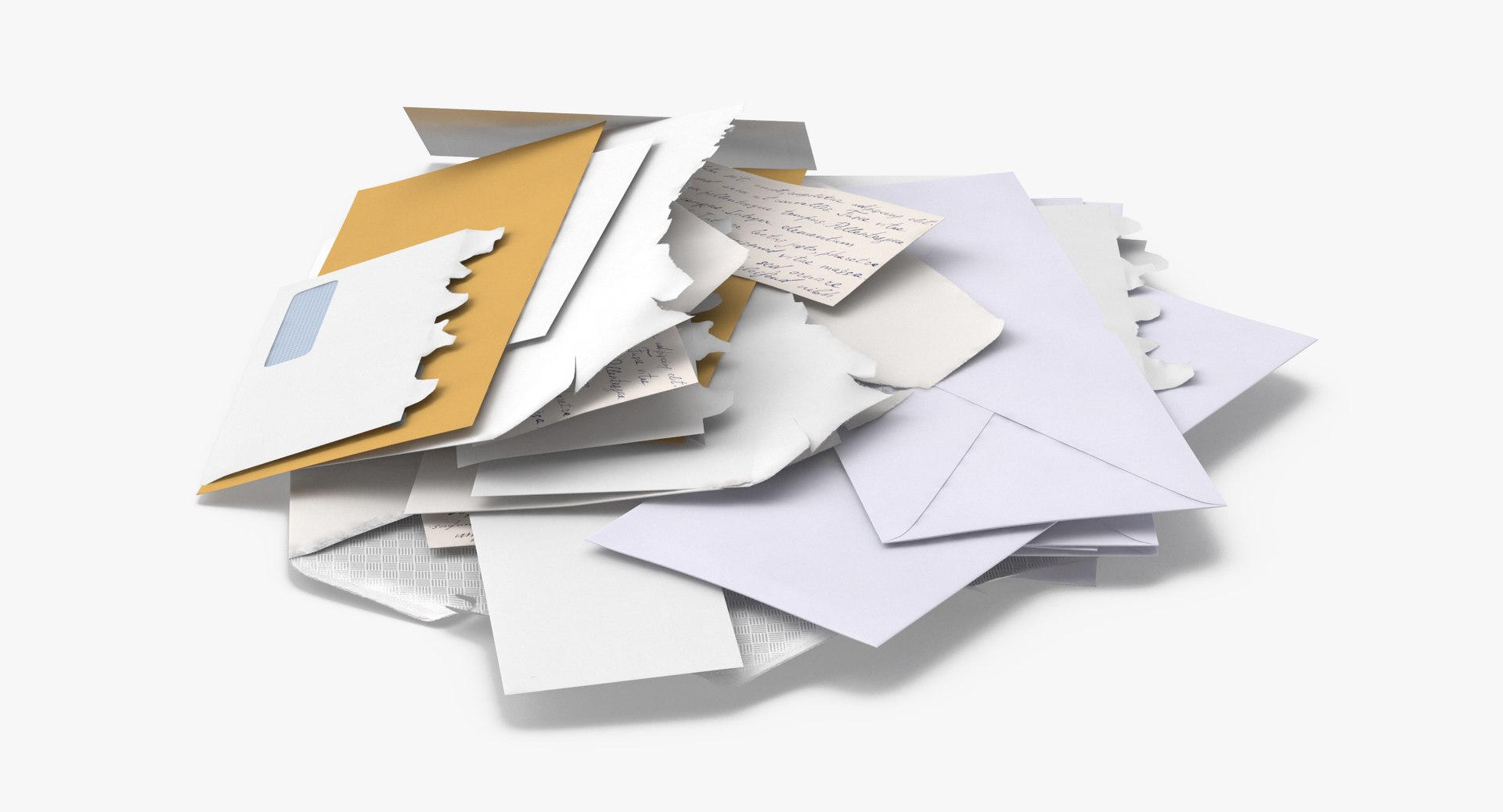 3D Opened Unopened Mail Pile Model - TurboSquid 1156195