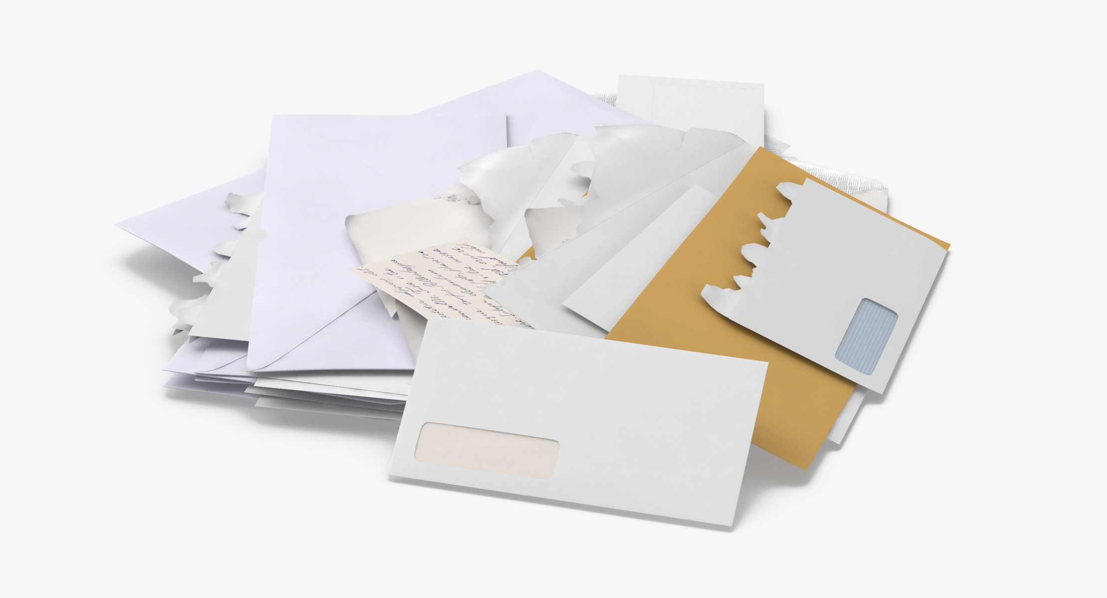 3D opened unopened mail pile model - TurboSquid 1156195