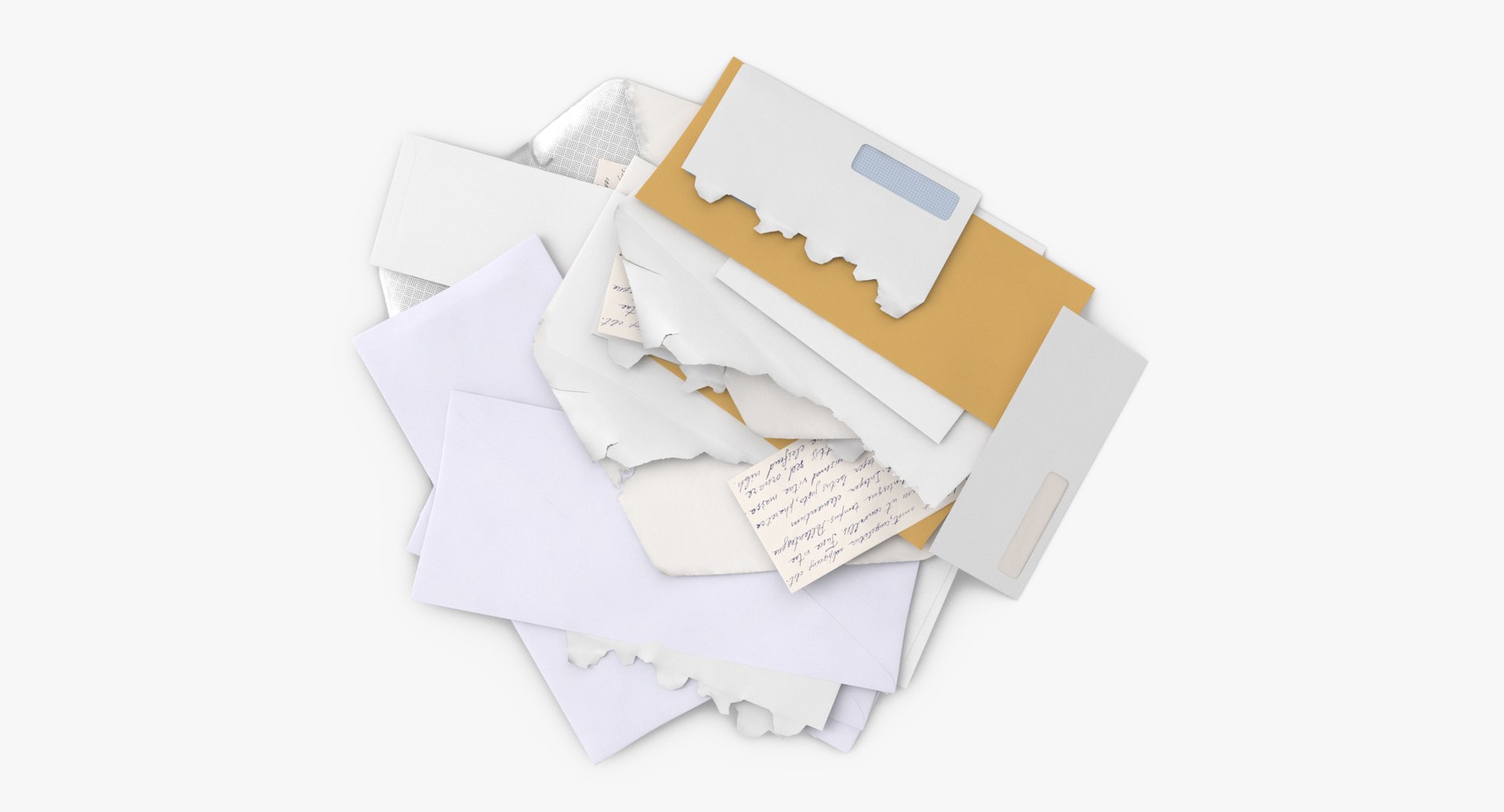 3D Opened Unopened Mail Pile Model - TurboSquid 1156195