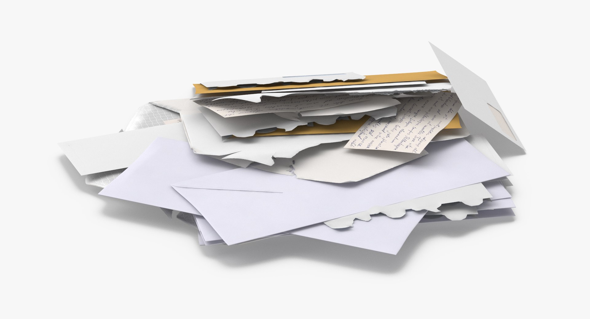 3D Opened Unopened Mail Pile Model - TurboSquid 1156195