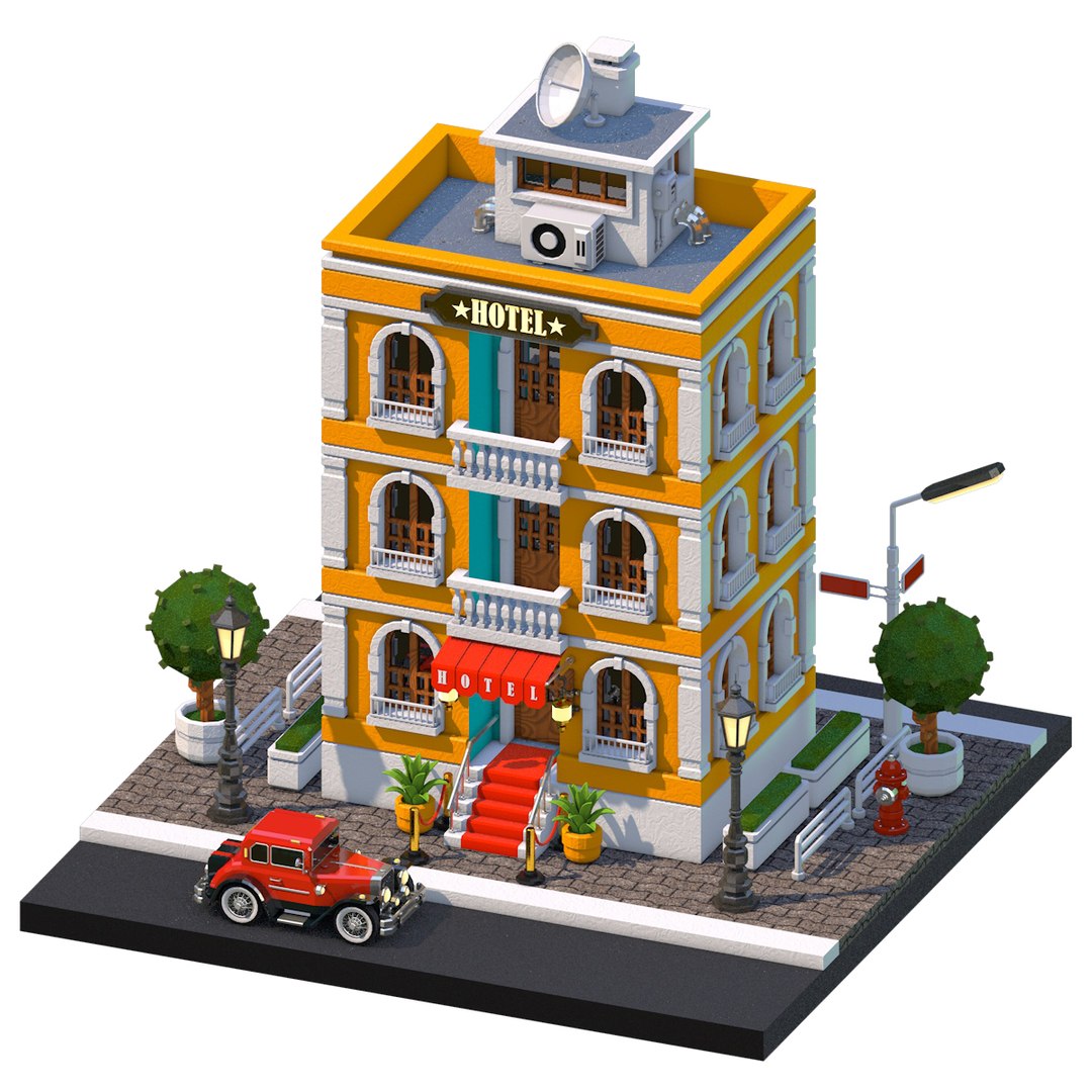 3D Cartoon Hotel 02 - TurboSquid 2173055