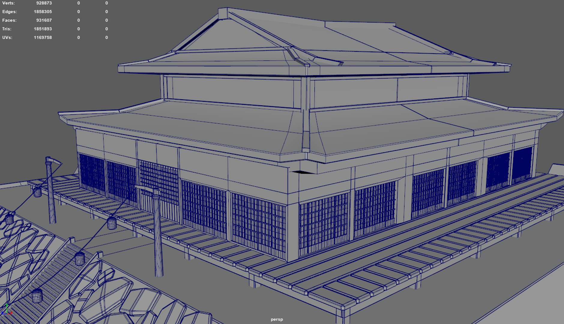 Japanese Temple Scene Model - TurboSquid 1836796