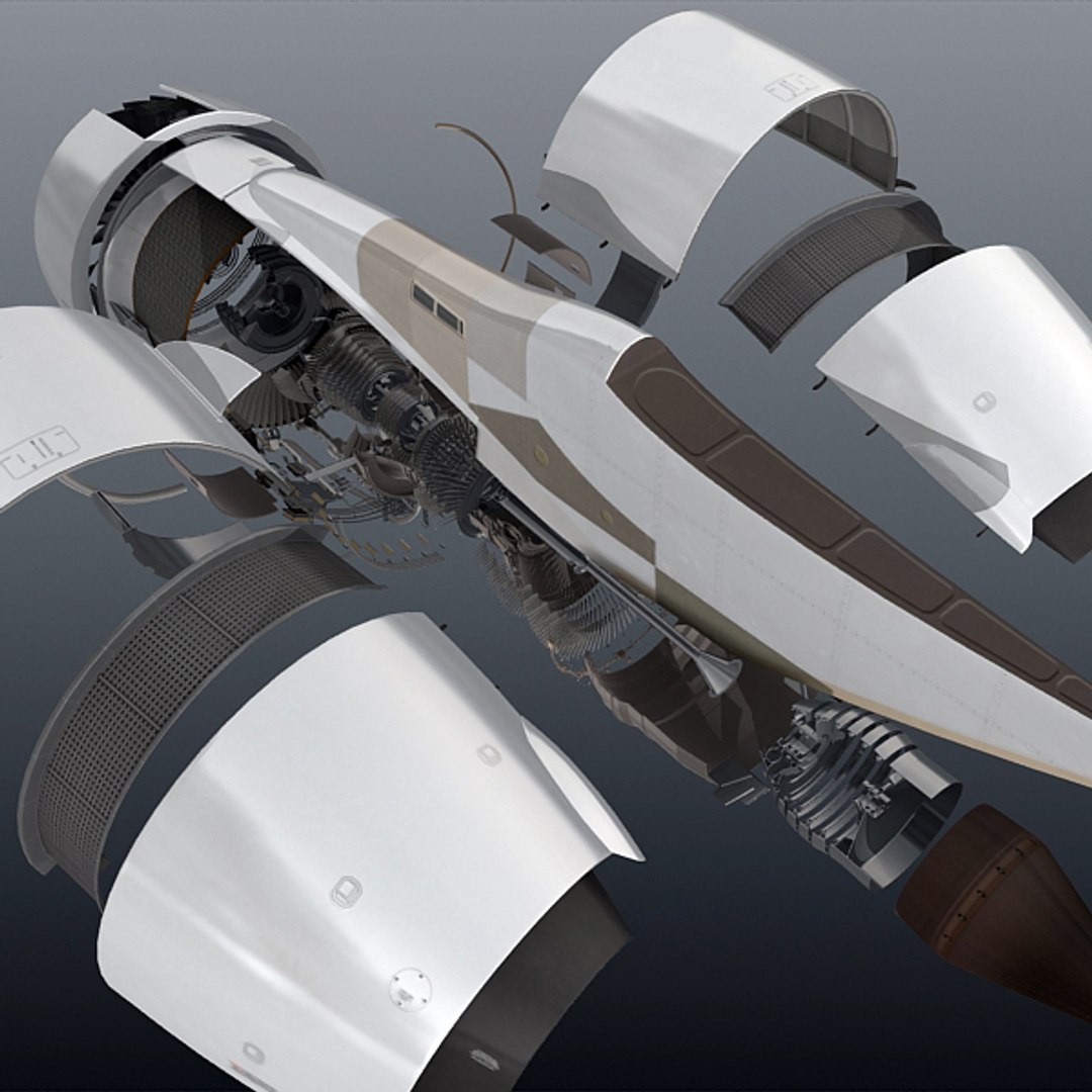 3d model jet engine
