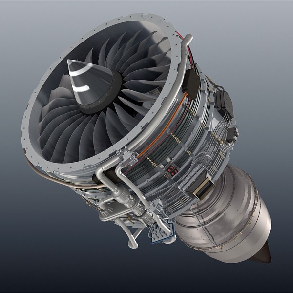 3d model jet engine