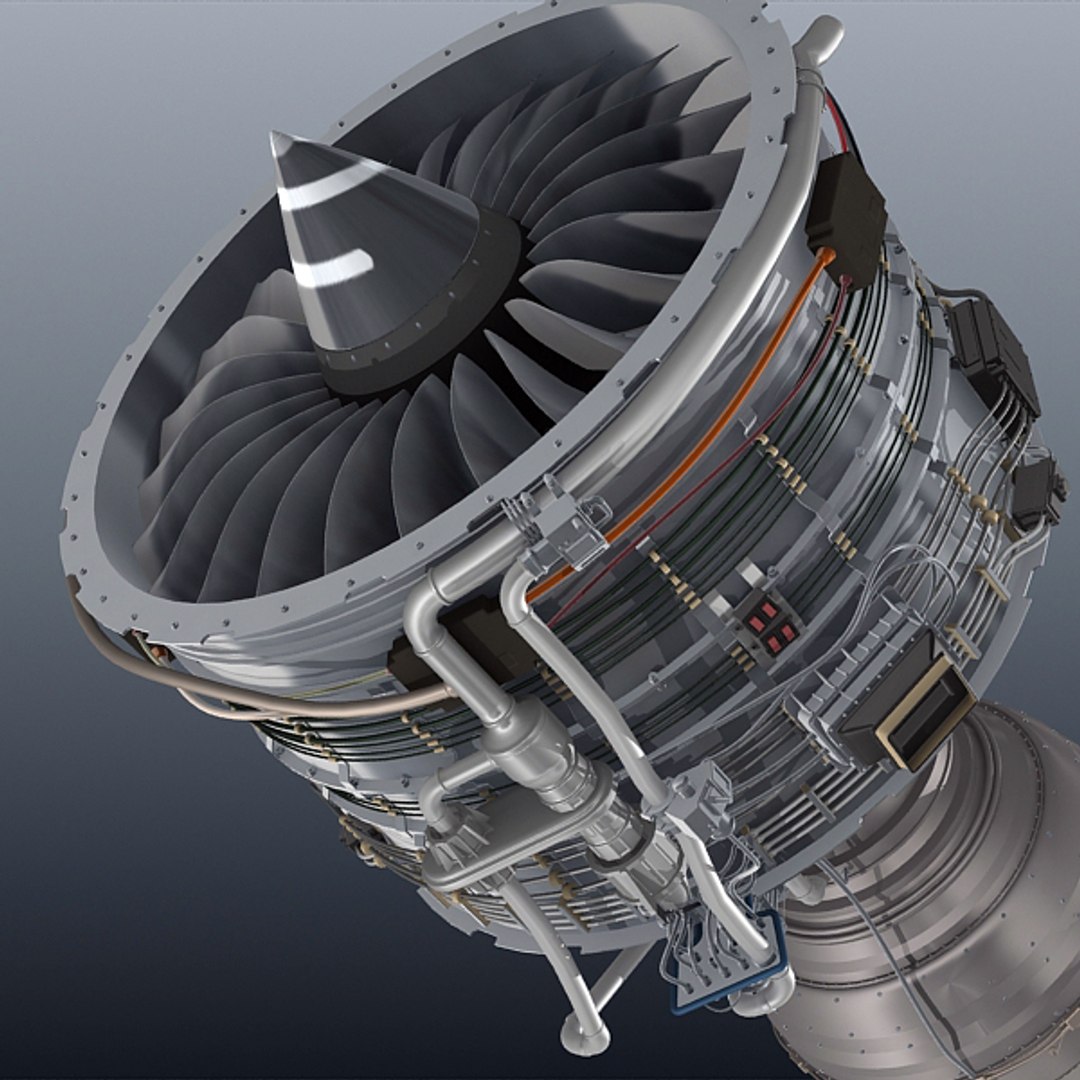 3d model jet engine