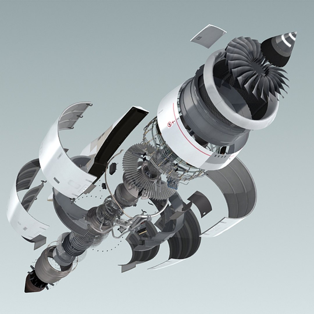 3d model jet engine