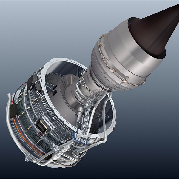 3d model jet engine