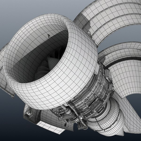 3d model jet engine