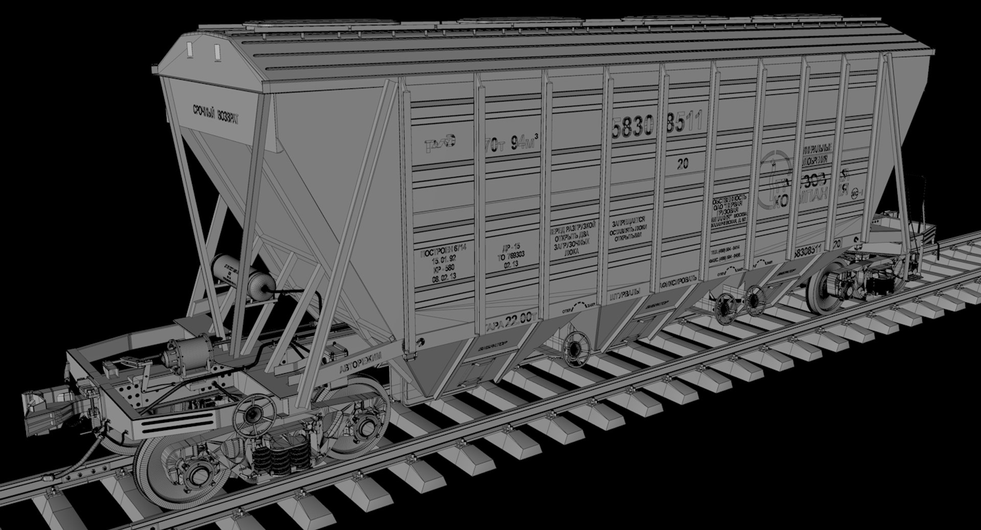 3D Hopper Car 19-3054-01 Model - TurboSquid 1389123