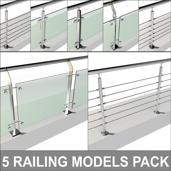 3D railing - TurboSquid 1747345