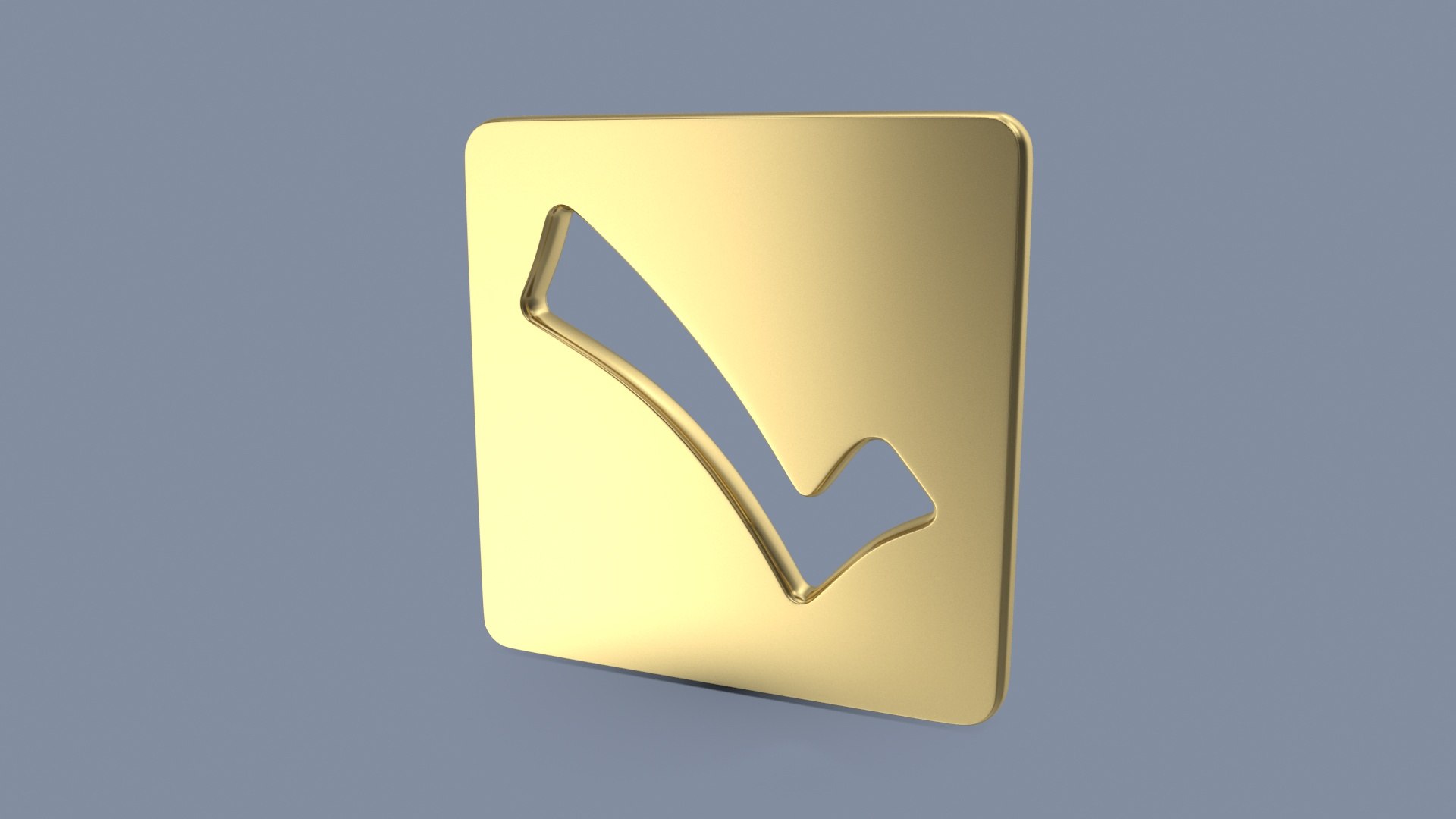3D Tick Mark Square Symbol Gold Model - TurboSquid 2060780