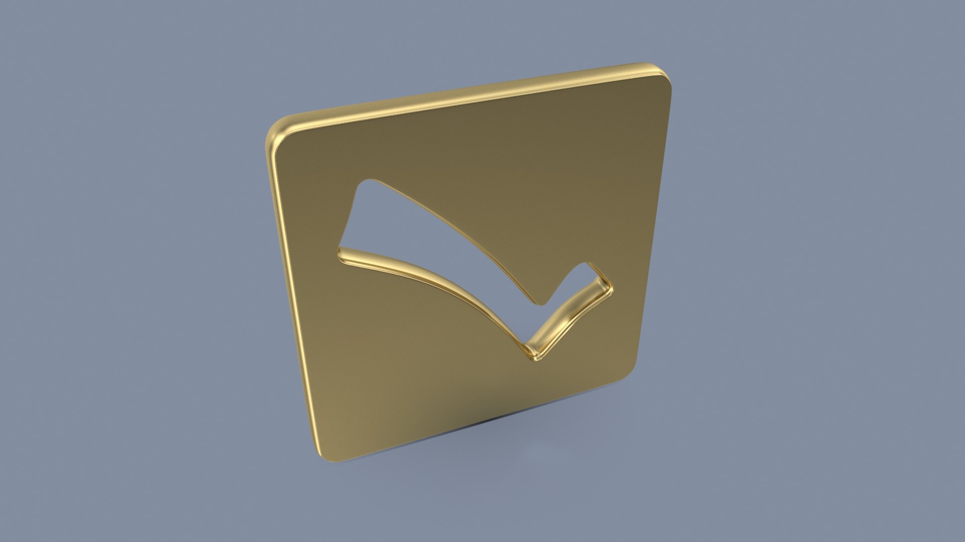 3D Tick Mark Square Symbol Gold Model - TurboSquid 2060780