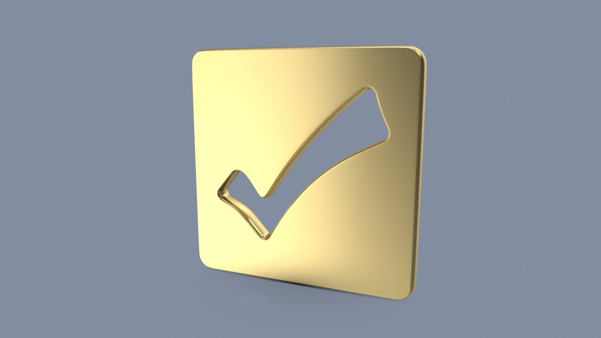 3D Tick Mark Square Symbol Gold Model - TurboSquid 2060780