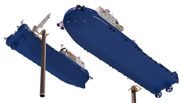 modelo 3d Buque de construcción y cortador submarino de alta mar DWCM ...