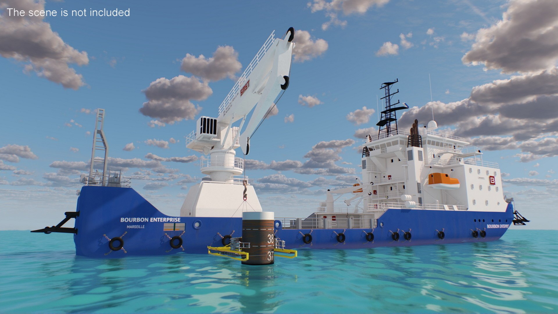 Construction Vessel And Offshore Subsea DWCM Cutter 3D Model ...